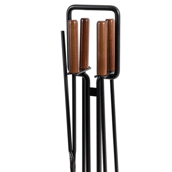 Modern Ember Levi 5 Piece Fireplace Tool Set in Black | Electric Fireplaces Direct