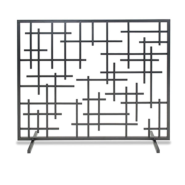 Contemporary Summer Screen Fireplace Screen, Black | Electric ...