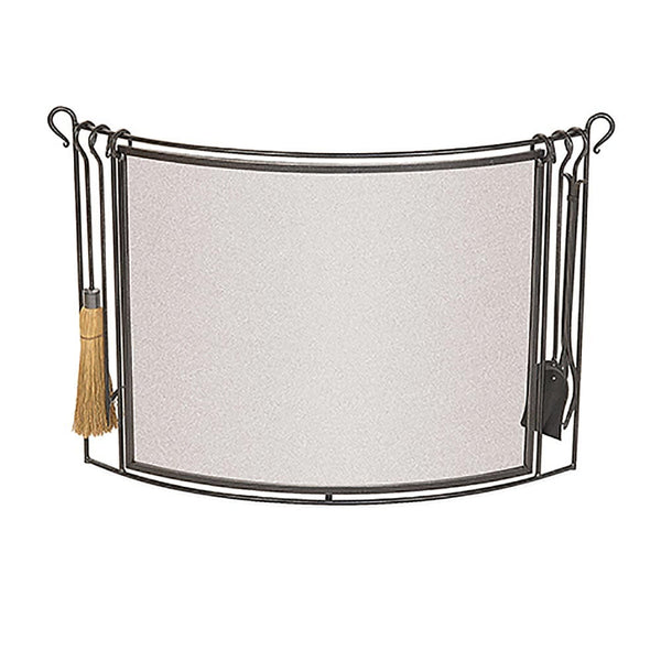 Fireplace Screen with Tools, Vintage Iron | Electric Fireplaces Direct