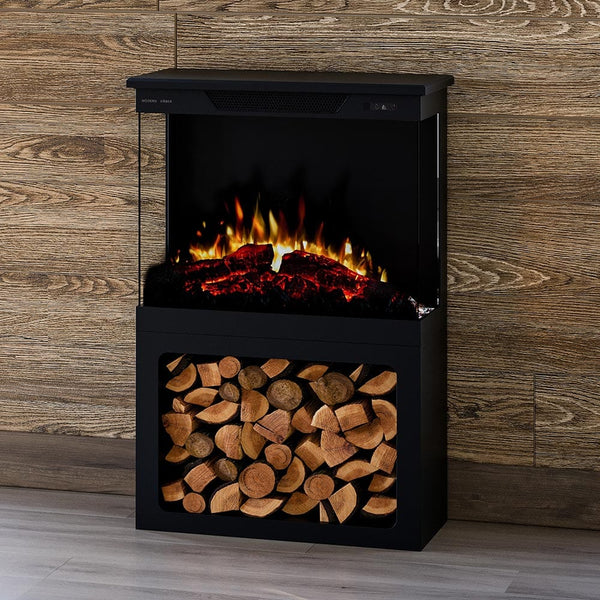 Modern Ember Smart 3-Sided Black Electric Fireplace Stove Heater with ...