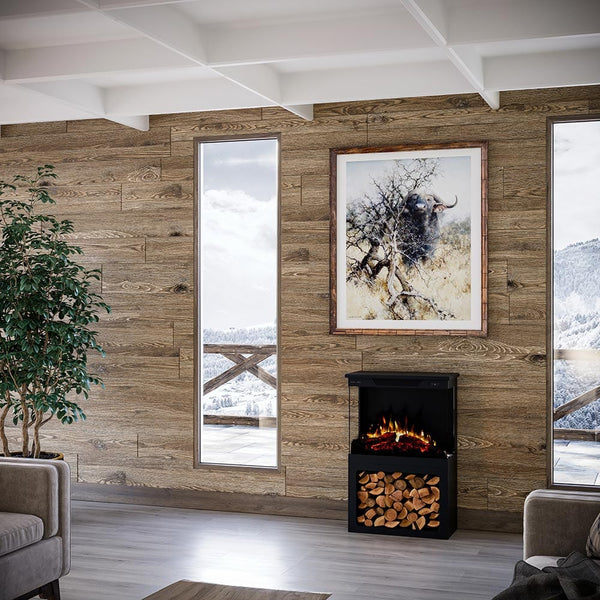 Modern Ember Smart 3-Sided Black Electric Fireplace Stove Heater with ...