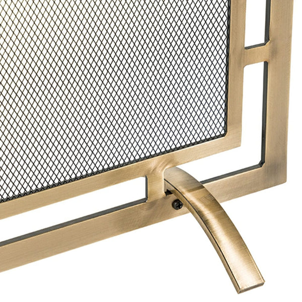 Gatsby Single Panel Fireplace Screen in Aged Brass | Electric ...