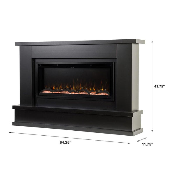 Modern Ember Patton Smart Electric Fireplace Mantel Package in Black ...