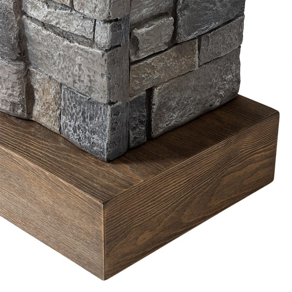 Modern Ember Raeford 40-in Stone Electric Fireplace Mantel Package ...