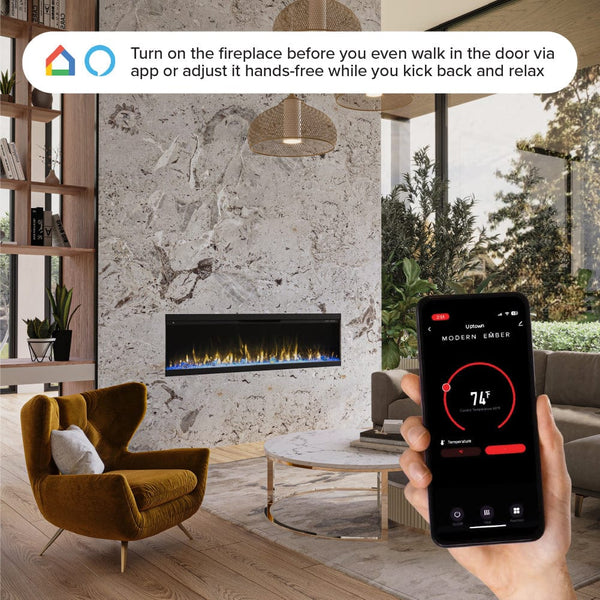 Modern Ember Aerus Skyline 72-in Multi-Sided Smart Electric Fireplace ...