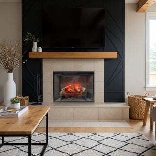 Concrete Modern Fireplace Wood Burning