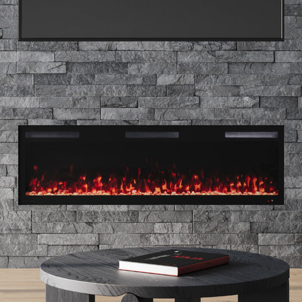 Modern Ember Vibrance 60-in Smart Linear Electric Fireplace with Cryst ...