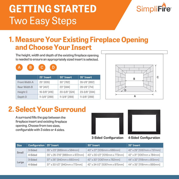 SimpliFire 25-In Electric Fireplace Insert | Electric Fireplaces Direct