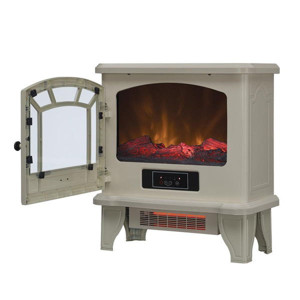Duraflame 550 Cream Infrared Freestanding Electric Fireplace Stove wit ...
